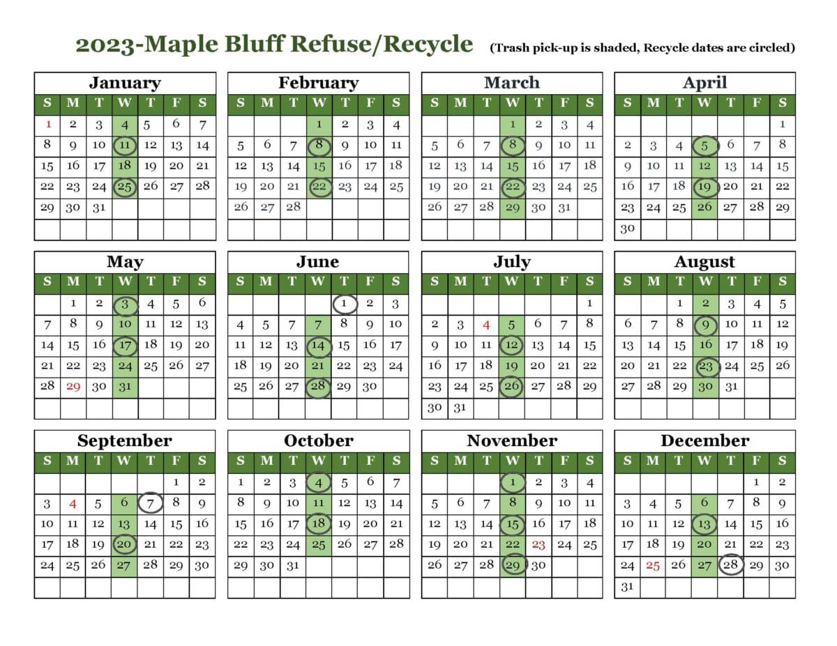 Refuse & Recycling – Village of Maple Bluff